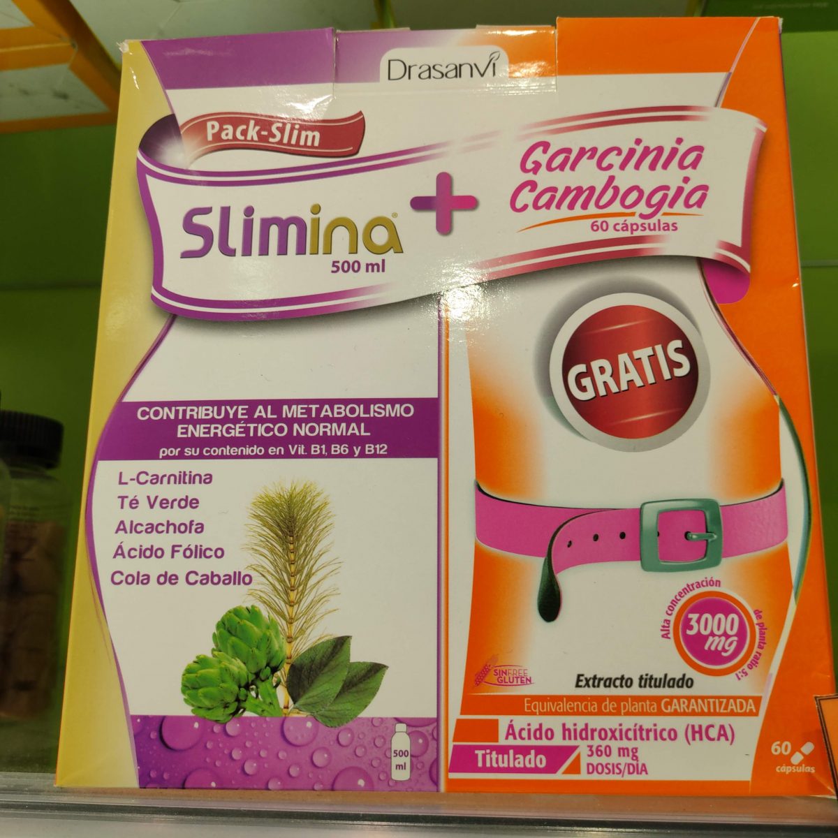 Comprar Pack Slim Slimina en Gran Farmacia Andorra Online 500ml + Garcinia Cambogia 60 Cápsulas