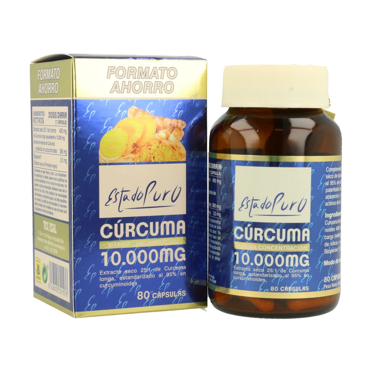 Cúrcuma 10.000 Mg "Estado Puro" extracto seco rizoma Curcuma longa